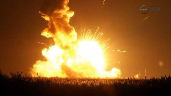 NASA's unmanned Antares rocket blows up seconds after liftoff