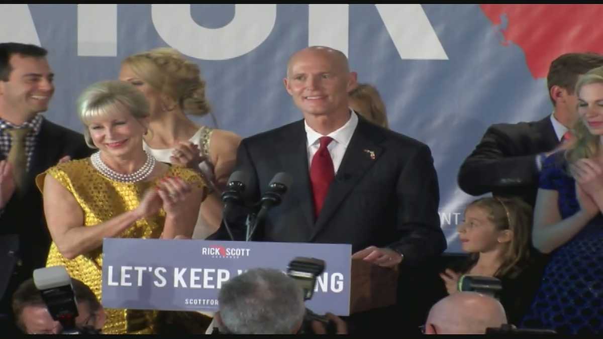 Gov. Rick Scott wins second term, focuses on economy