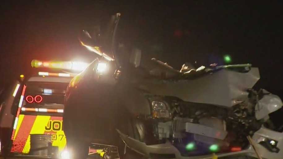 Driver rescued from vehicle after crash with Disney bus