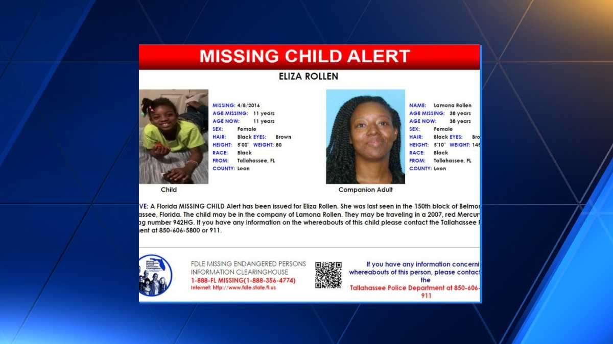 Missing child alert issued for Tallahassee girl