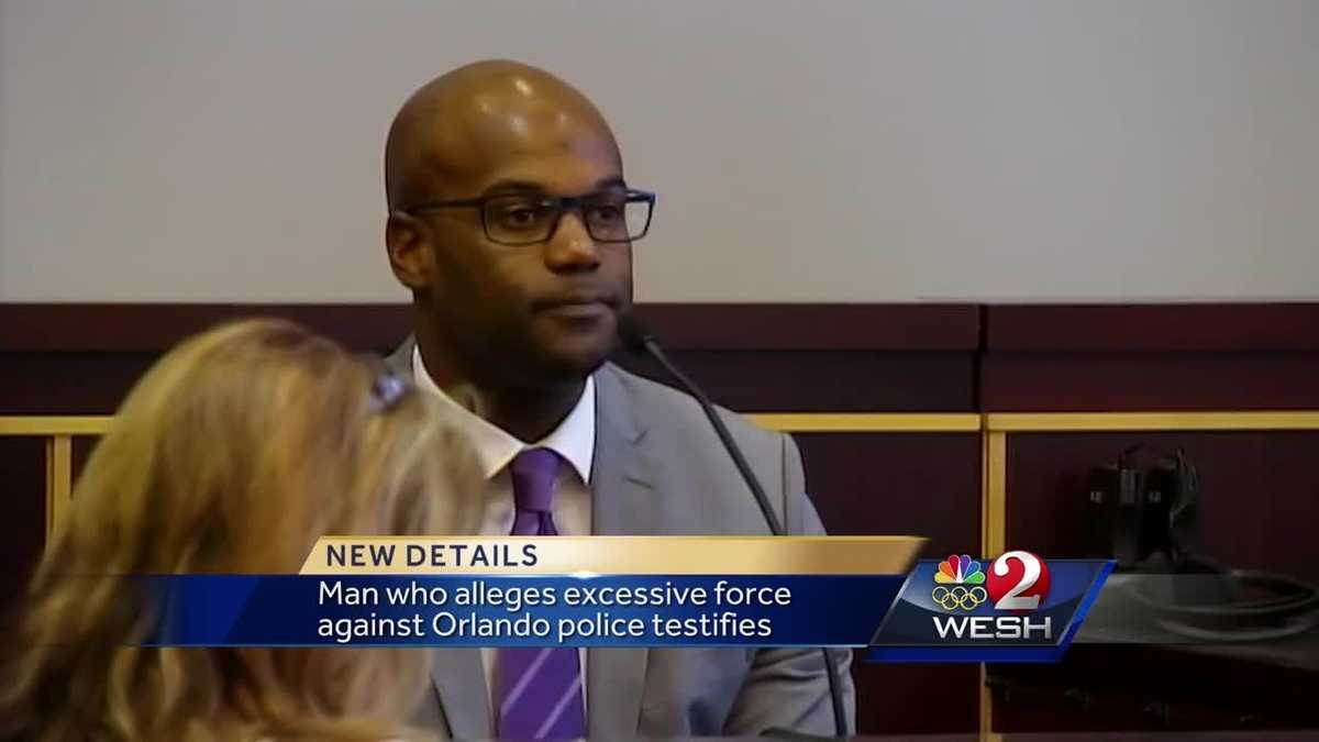 Man who alleges excessive force against police officer testifies