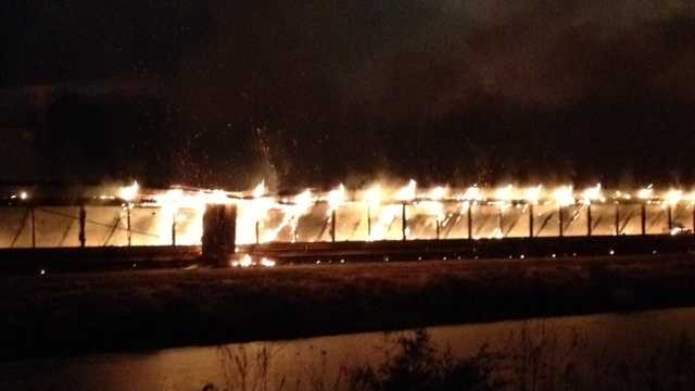 Fire tears through Adams County turkey barn