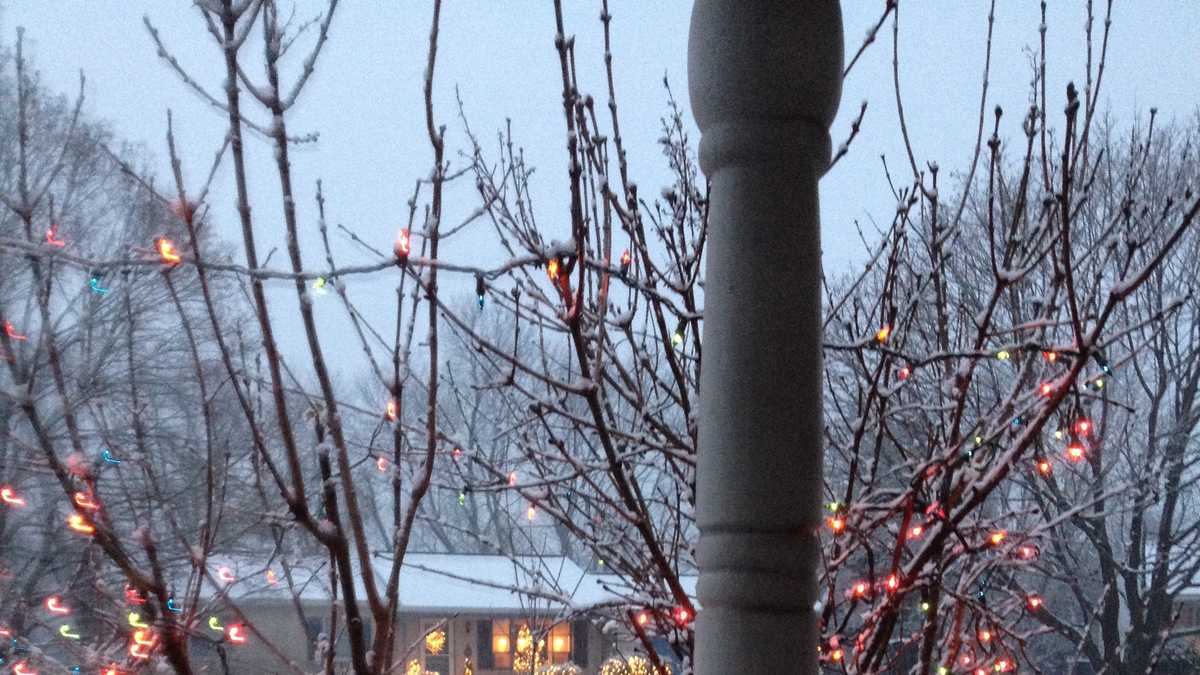 See snowy Christmas Eve photos