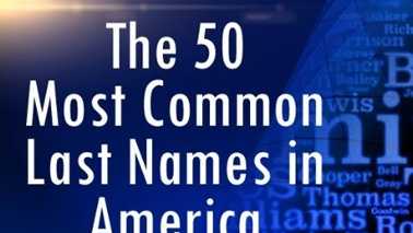 50 Most common last names in America