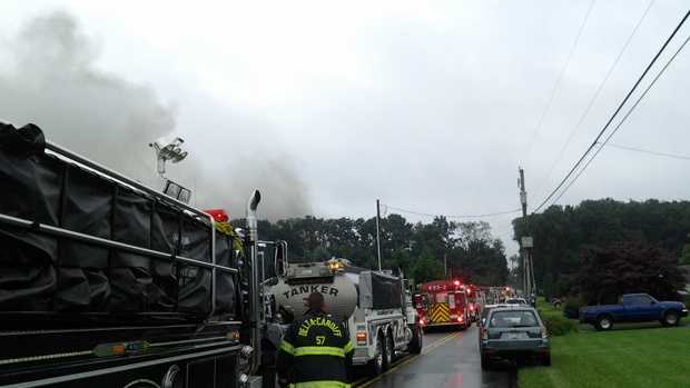 Photos: Fire devastates township's highway building