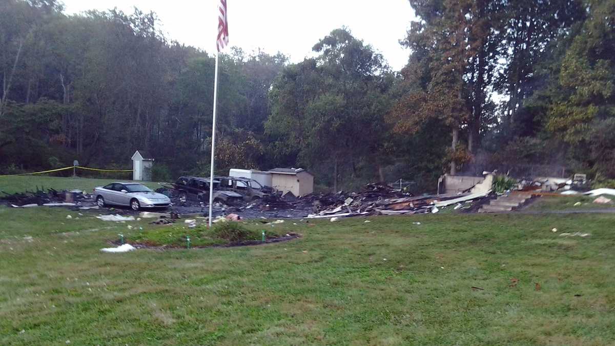 York County fire, explosion scene