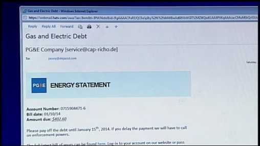 Scam threatens "enforcement powers" if energy bill not paid