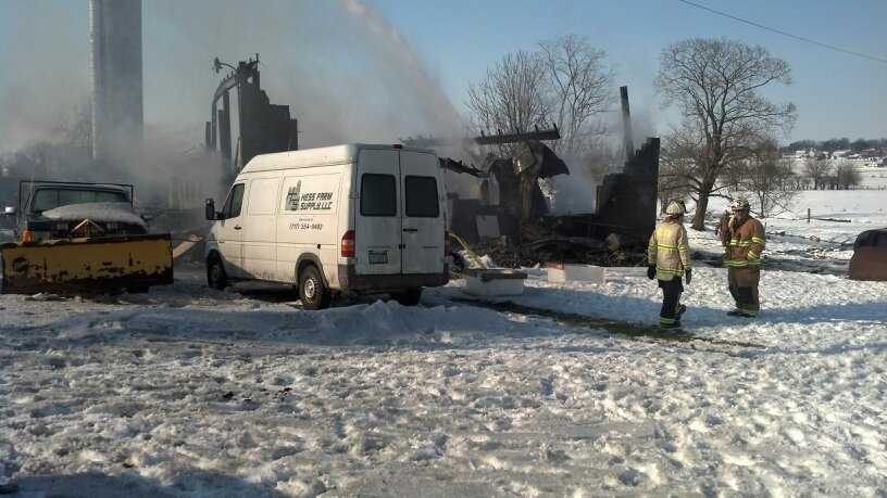 Photos: Welding accident sparks fire