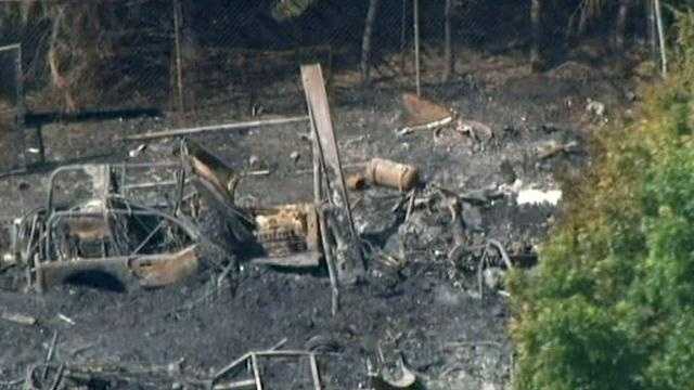 Raw video: Aerials of exploded home in York County