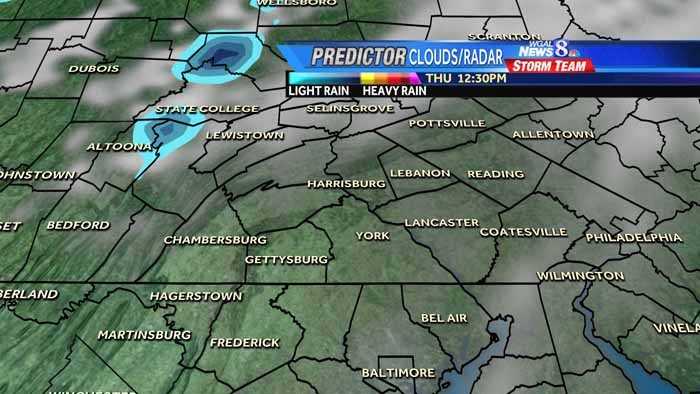 Hour-by-hour rain projections