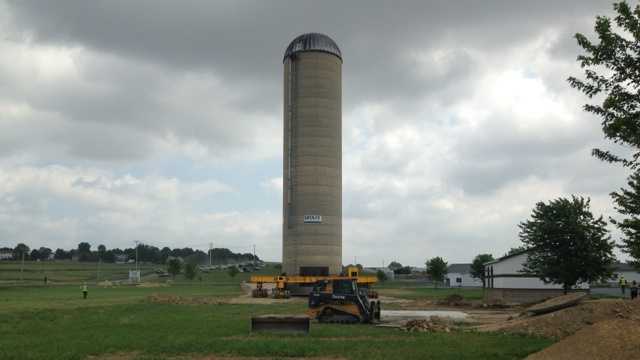Photos: 100-foot tall silo moved to new home