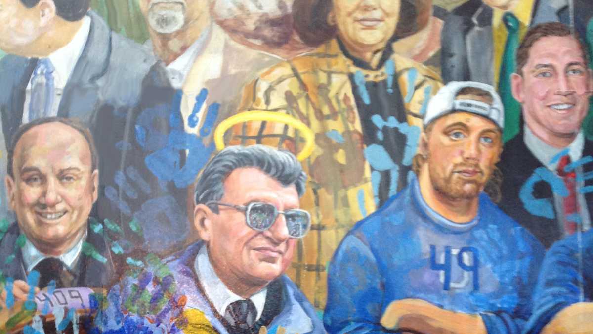 Artist restores halo to Joe Paterno's image in State College mural