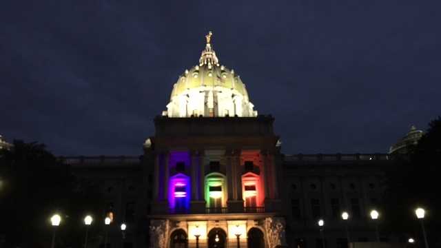 Pennsylvania lights-up state Capitol in rainbow colors for Orlando