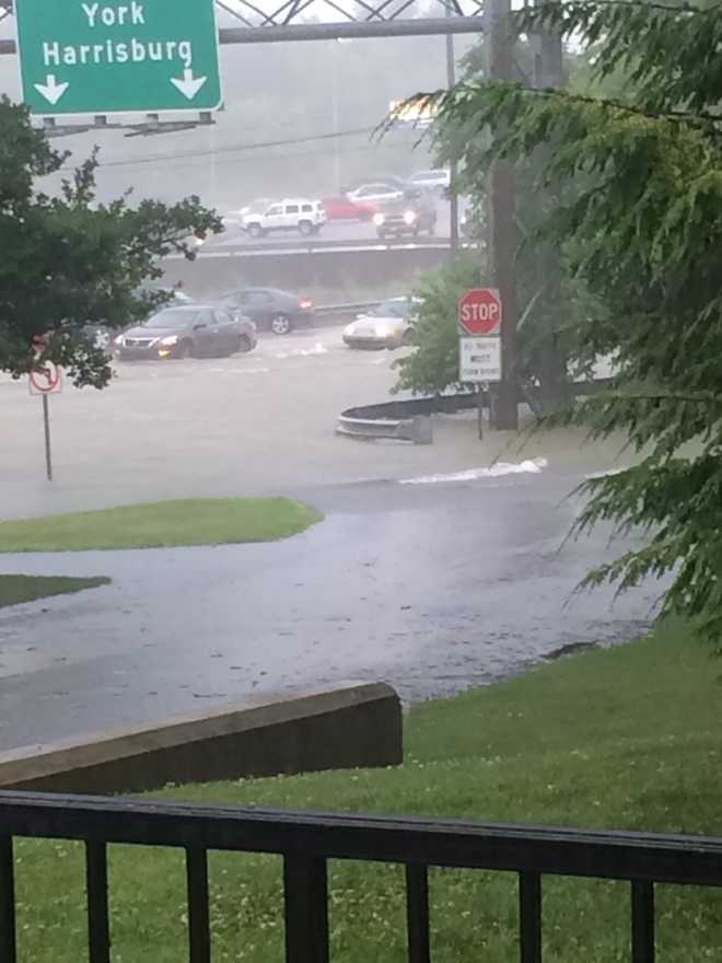 Flash flooding hits Route 30 in Lancaster