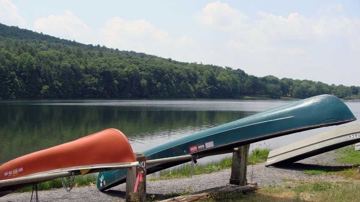 Boat, fish at Holman Lake