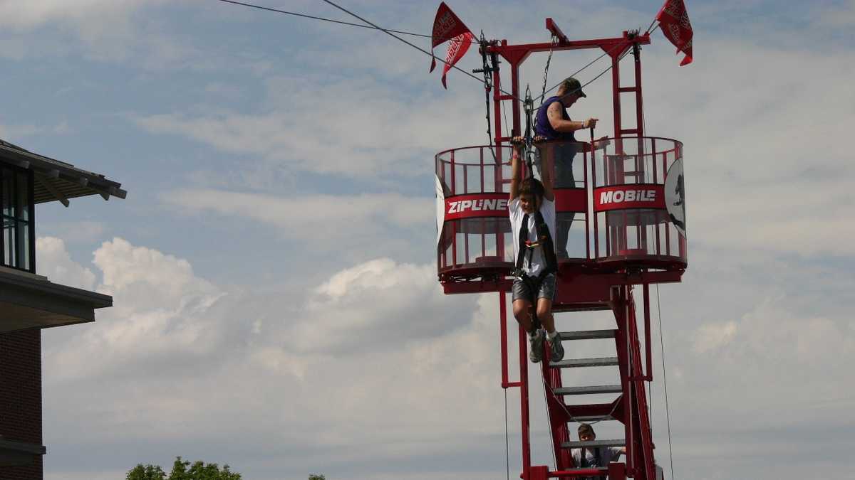 Look out below! Ride the new zip line at state fair