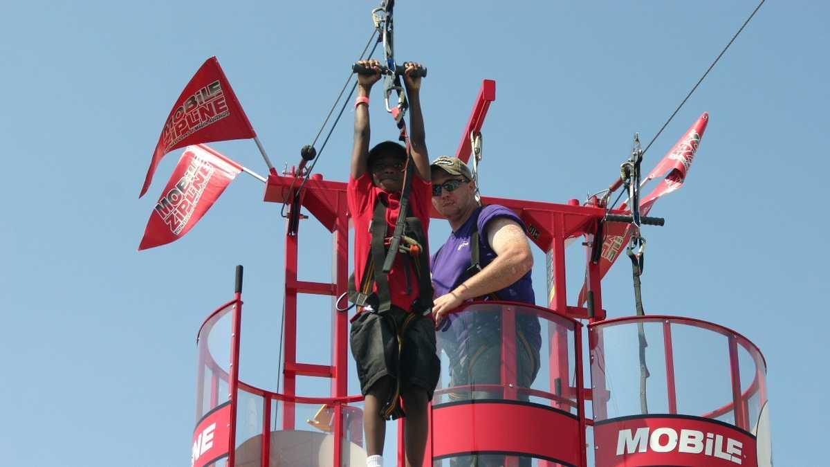 Look out below! Ride the new zip line at state fair
