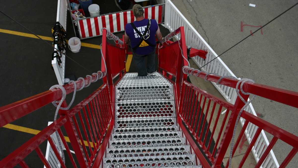 Look out below! Ride the new zip line at state fair