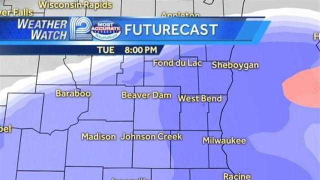 Updated hour-by-hour radar forecast