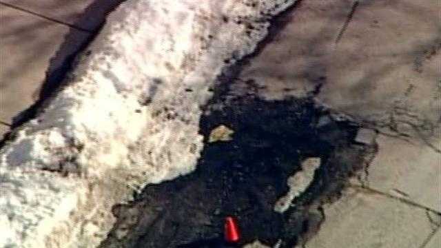 Large pothole reported at 12th, Cleveland
