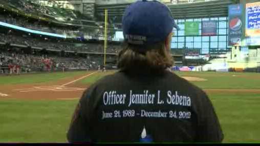 First pitch honors Officer Jennifer Sebena
