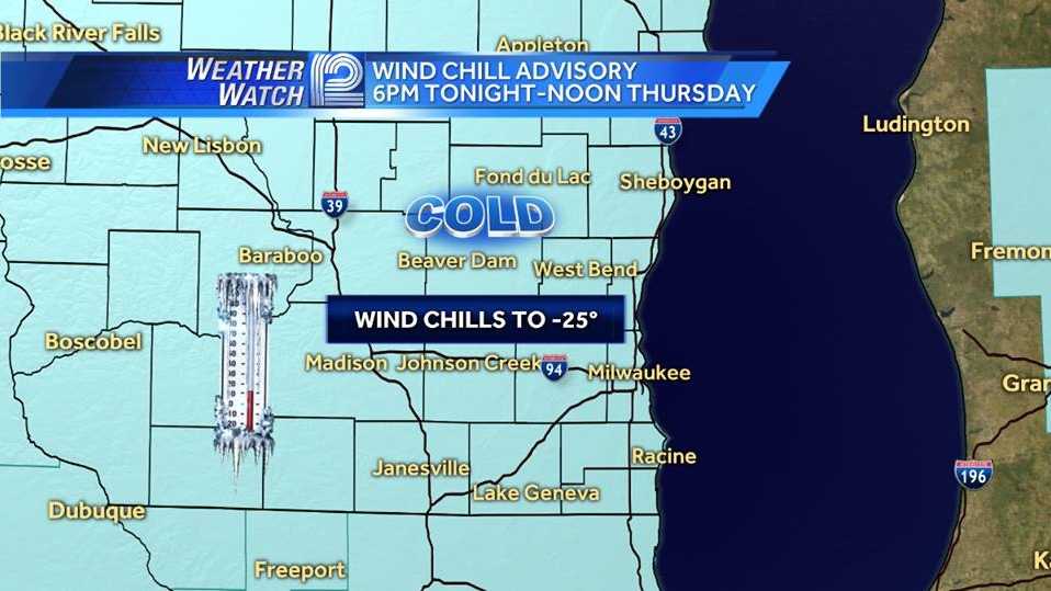 Wind chill advisory issued through noon Thursday