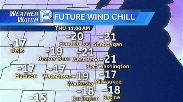 Updated: Wednesday-Thursday wind chill forecast