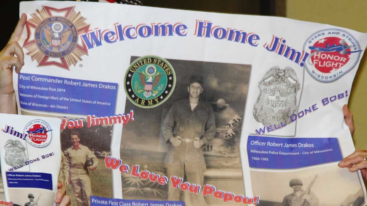 Photos: Honor Flight vets greeted by signs, cheering, patriotism