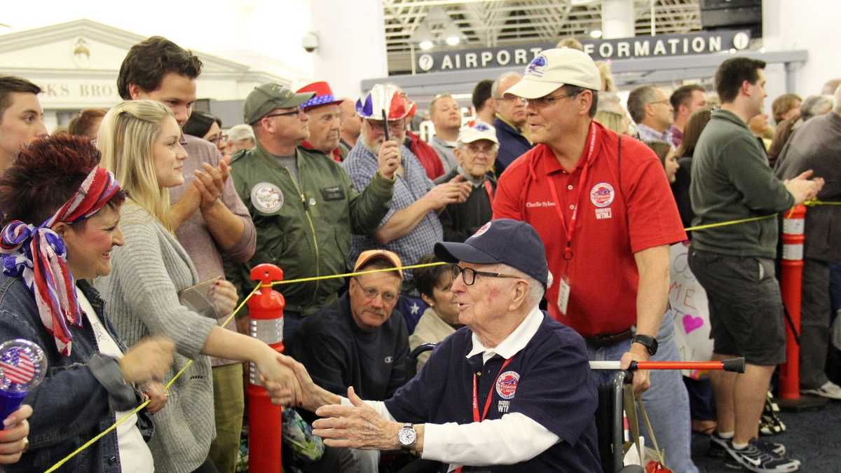 Photos: Airport filled with patriotism for Honor Flight Homecoming