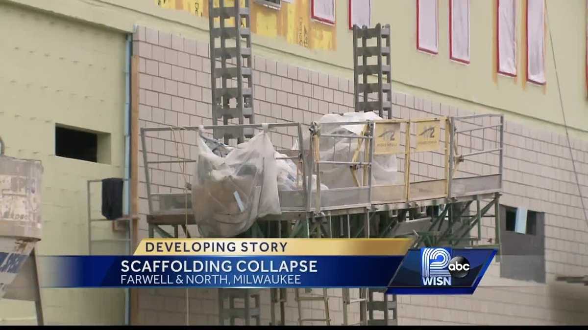 Two injured in construction scaffolding collapse