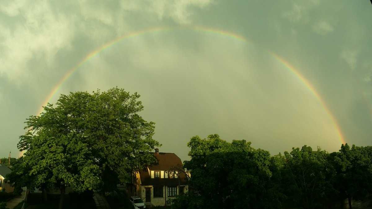Thunderstorms leave behind rainbows in southeast Wisconsin