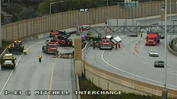 Mitchell Interchange ramp reopen after semi crash