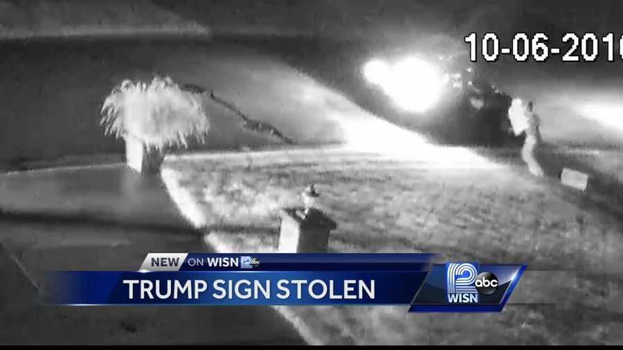 Man's surveillance cameras catch teens stealing political yard sign