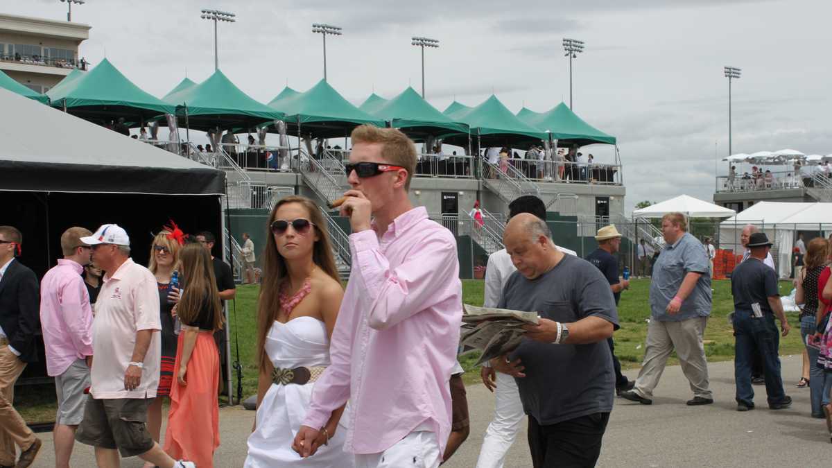 Infield fun on Oaks Day 2013