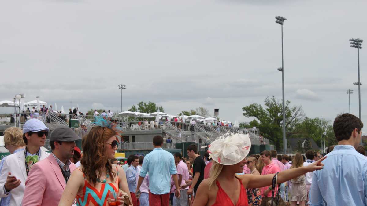 Infield fun on Oaks Day 2013