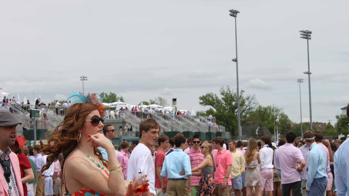 Infield fun on Oaks Day 2013