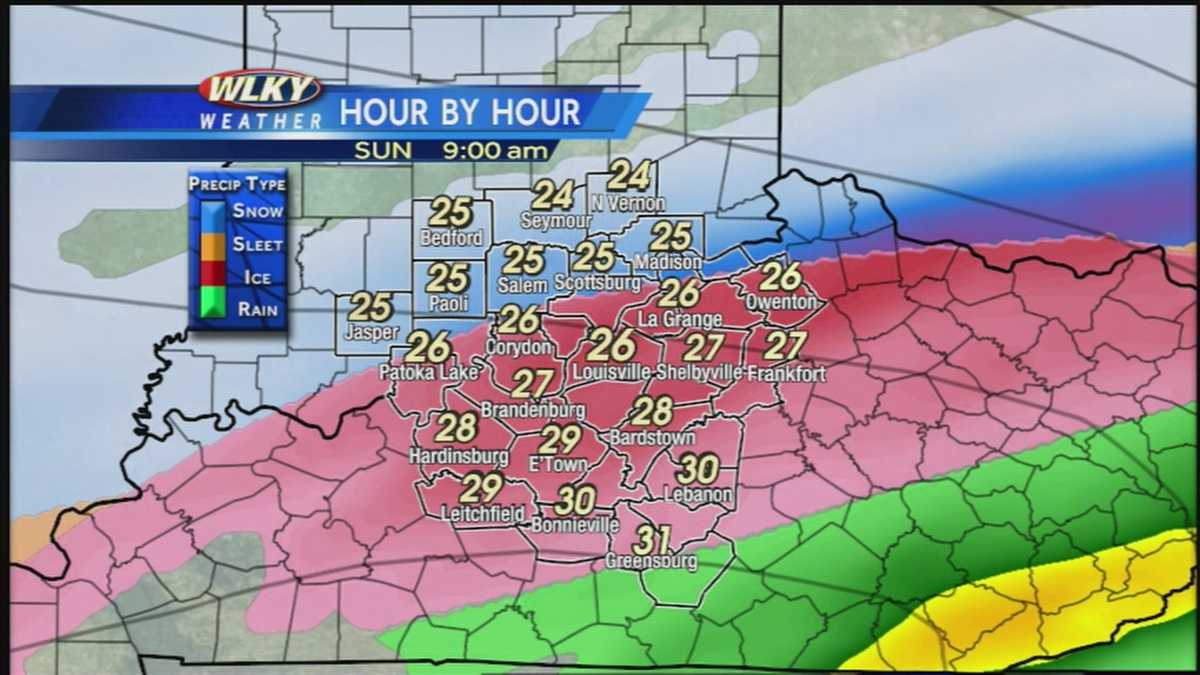 Hour-by-hour: Sunday morning weather