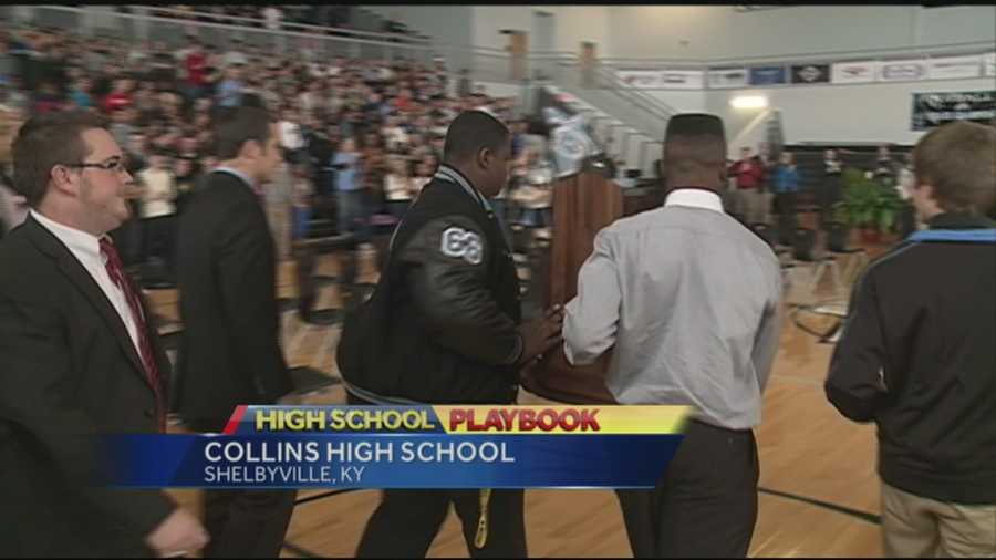 Collins holds pep rally for state champion football team