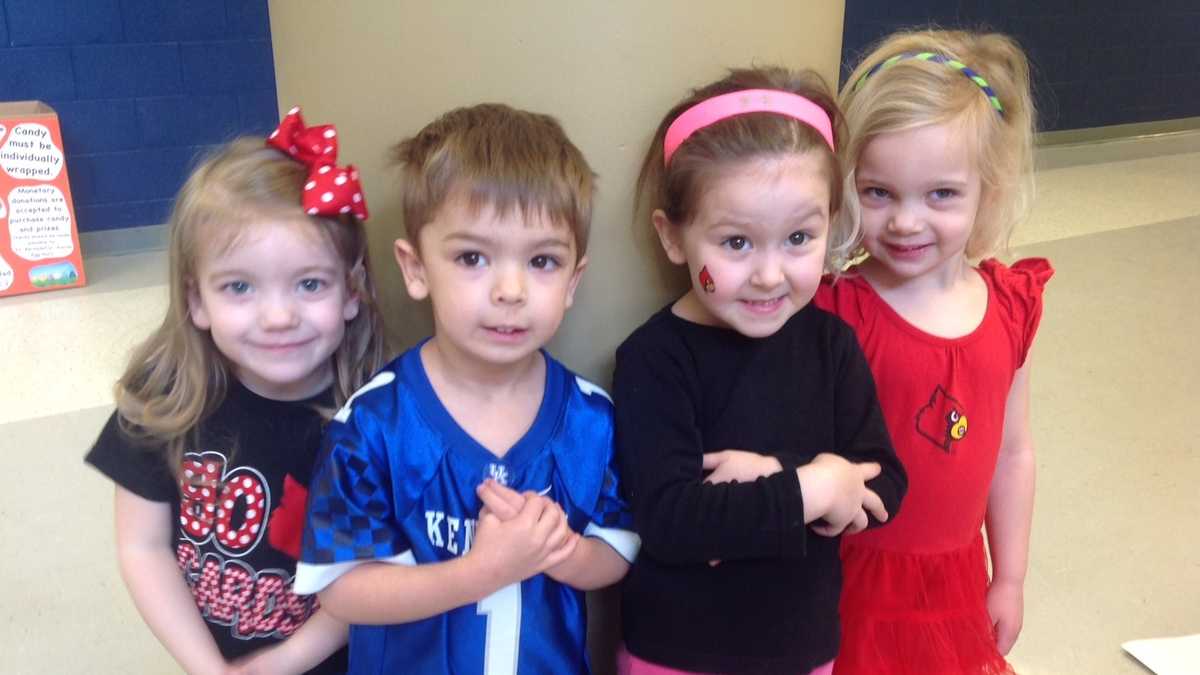 Images: Red vs. blue team spirit day at local school