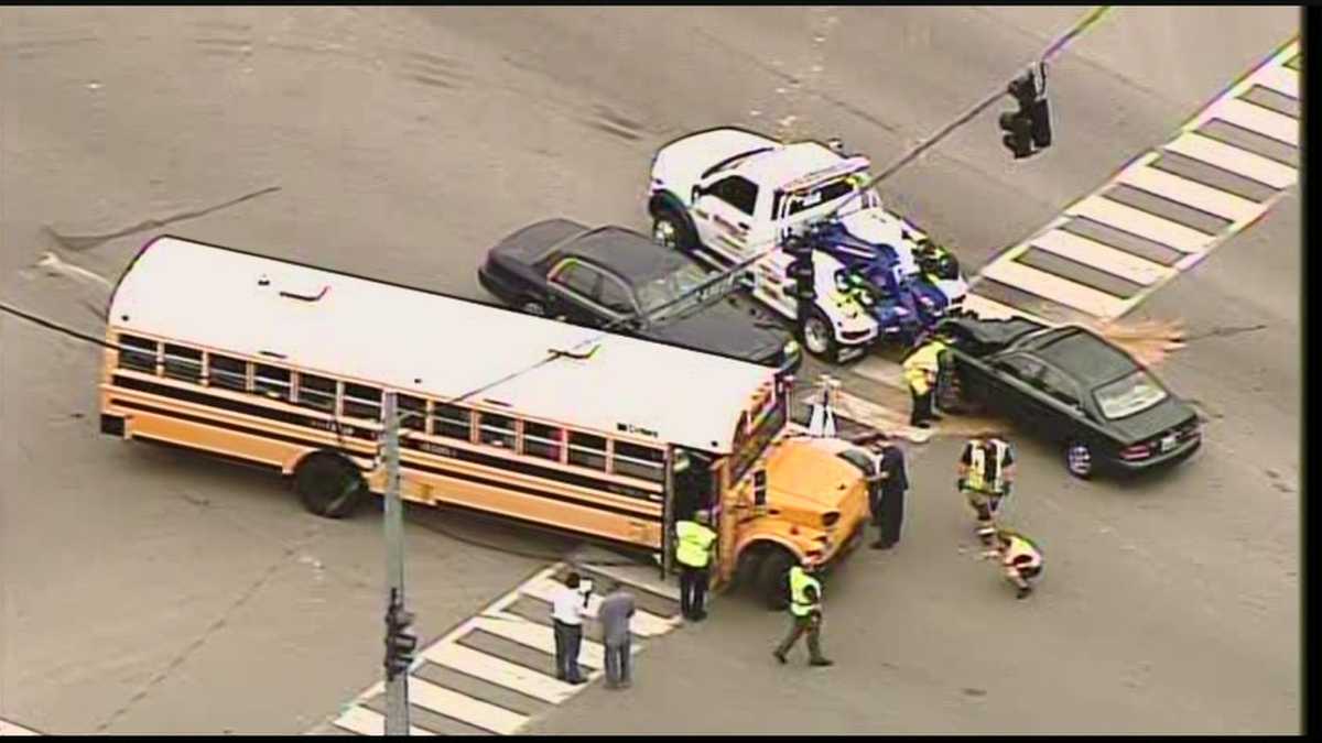 Images: Bus carrying football players crashes