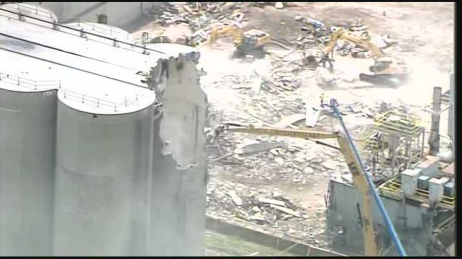 Images: Demolition of old silos near UofL begins