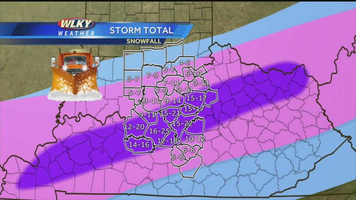 Snow totals from NWS weather reports