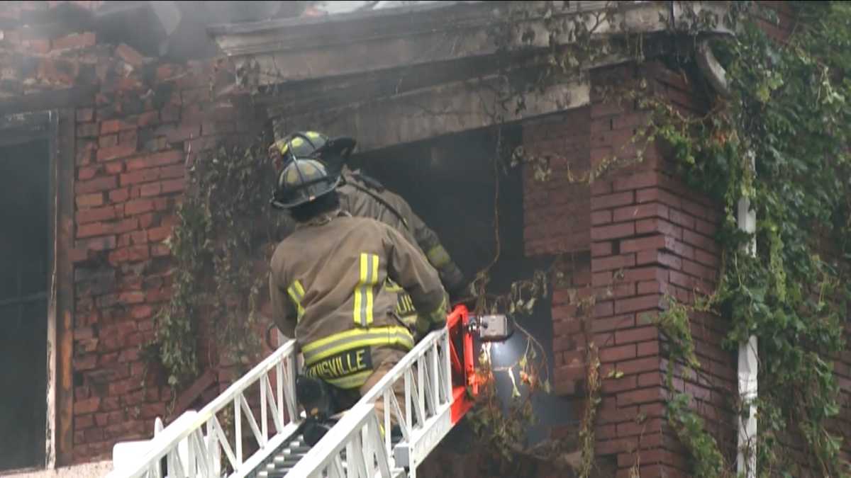 Images: Building catches fire on Second Street