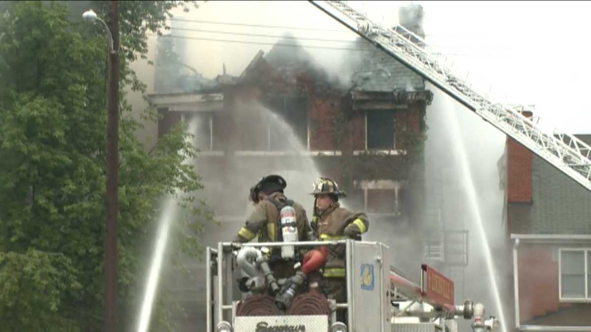 Images: Building catches fire on Second Street