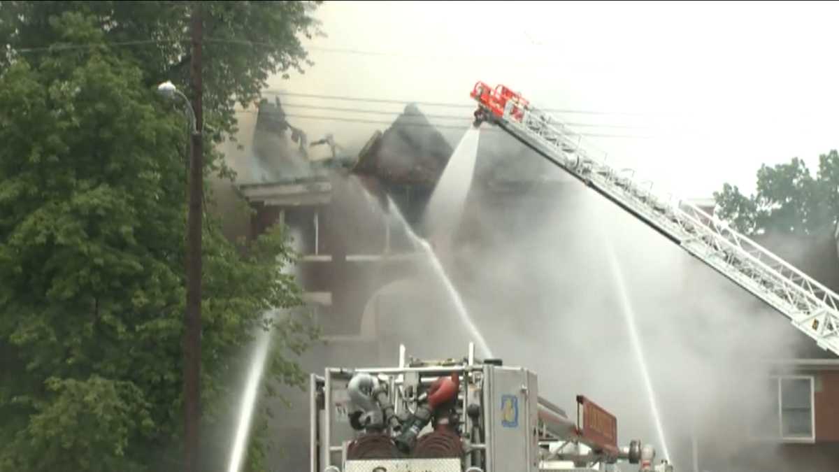 Images: Building catches fire on Second Street