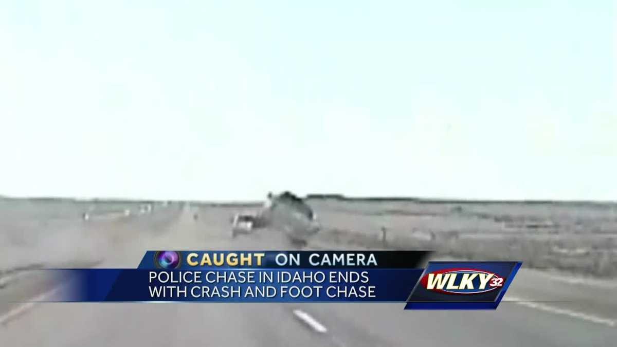 Caught on camera: Police chase ends in crash