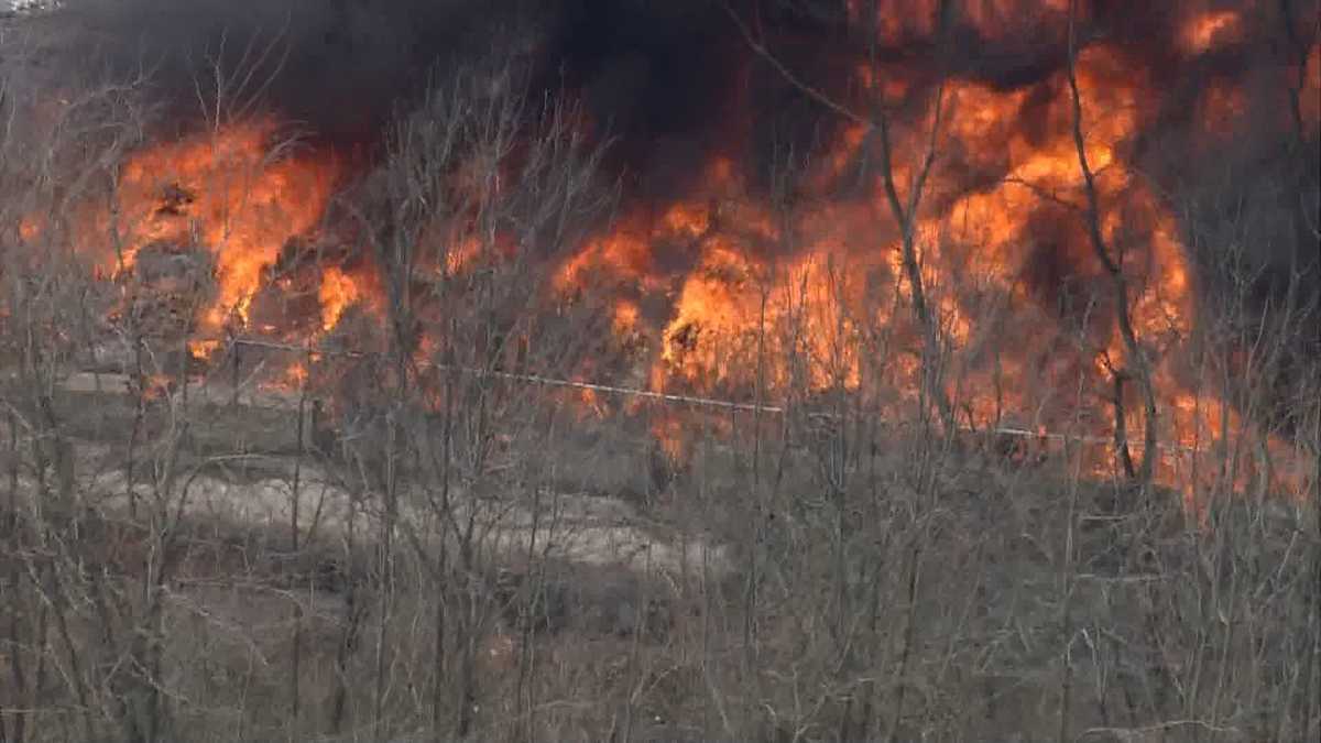 Images: Osage Express catches fire