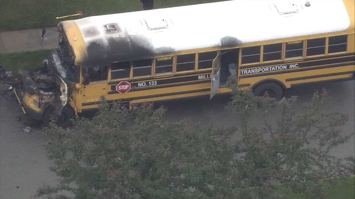 IMAGES: Bus fire in eastern Jefferson County