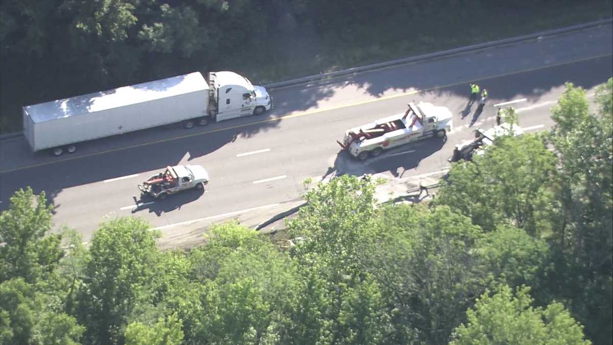 Images: 2 semis involved in crash on I-64 East