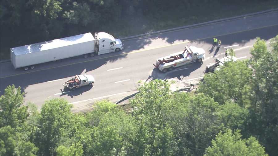 Images: 2 semis involved in crash on I-64 East